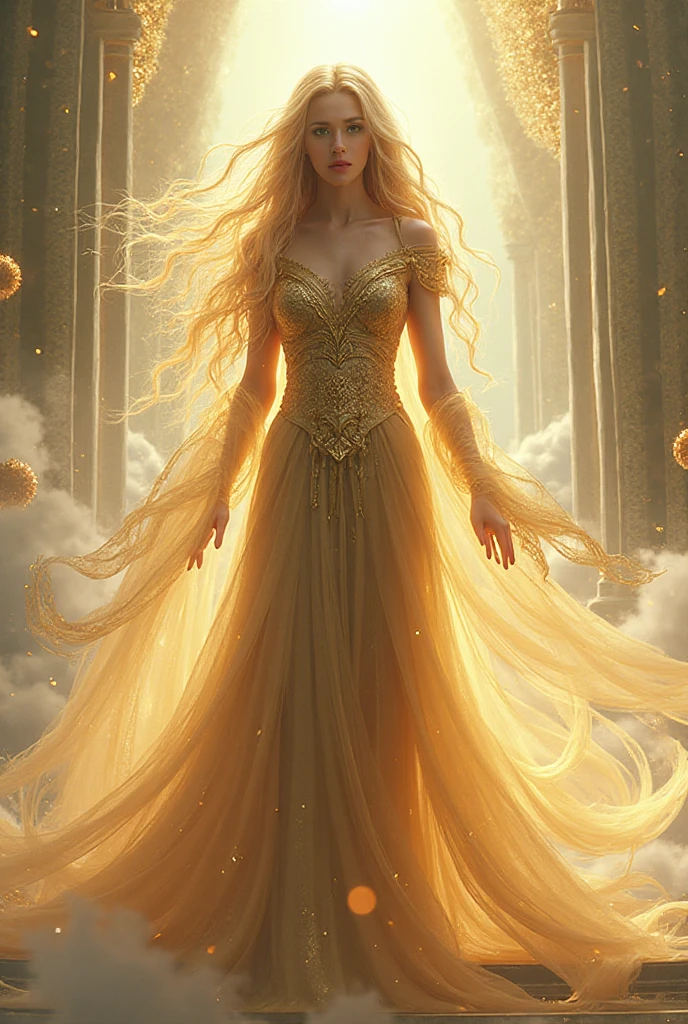 Create a goddess from Greek mythology She must have long hair and green ...