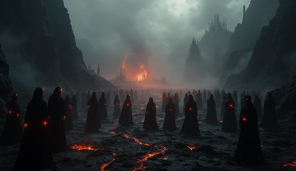 A hyper-realistic cinematic 8K scene of the terrifying realm of the ...