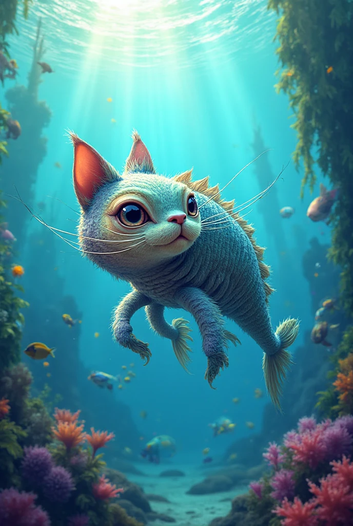 A cat-faced shrimp fish - SeaArt AI