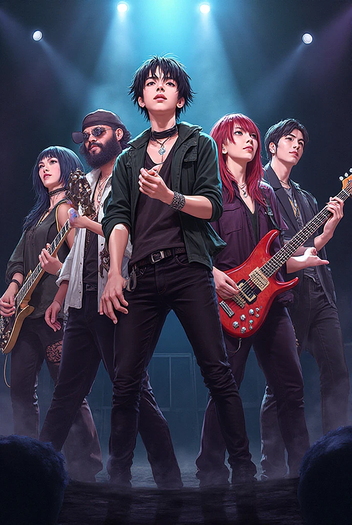 Rock band image、Imagine diversity、anime style - SeaArt AI