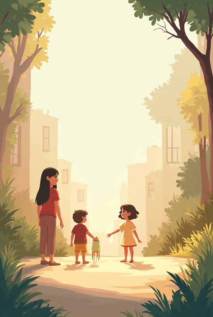 Create a 2D digital illustration in a soft storybook style, inspired by ...