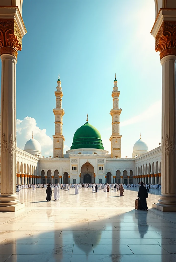 "A stunning view of Al-Masjid an-Nabawi in Madinah, the Green Dome ...