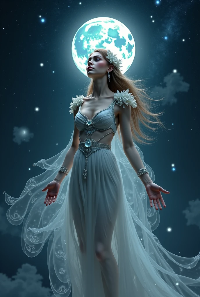 The moon as a celestial goddess - SeaArt AI