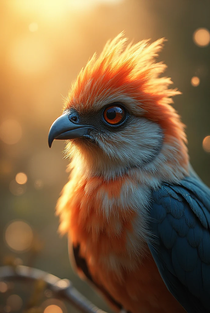 A mesmerizing close-up portrait of a beautiful bird illuminated by the ...