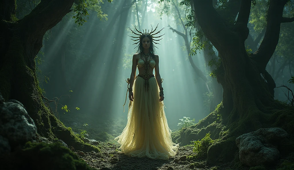 In the heart of a deep, mystical forest draped in mist, Kuweni emerges ...