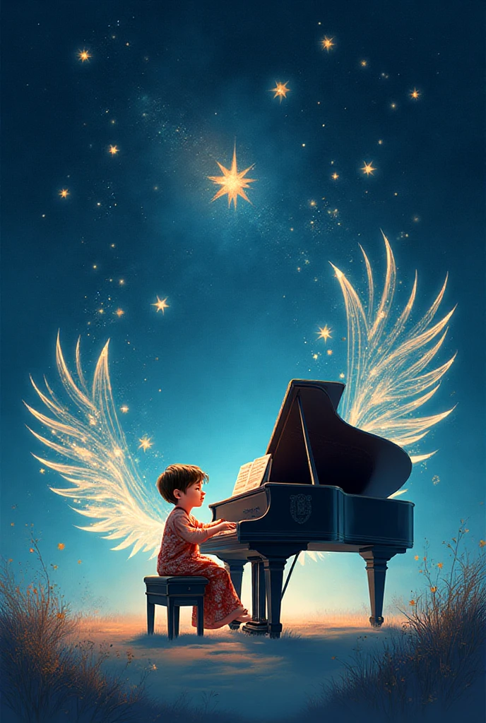 A magical cover illustration of Temirlan, a young Kazakh boy playing ...
