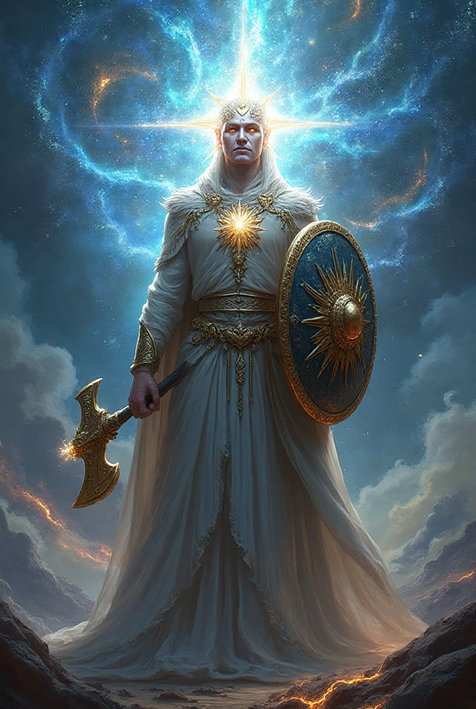 A half-star from the DND universe, A priest with a shield and a mace ...