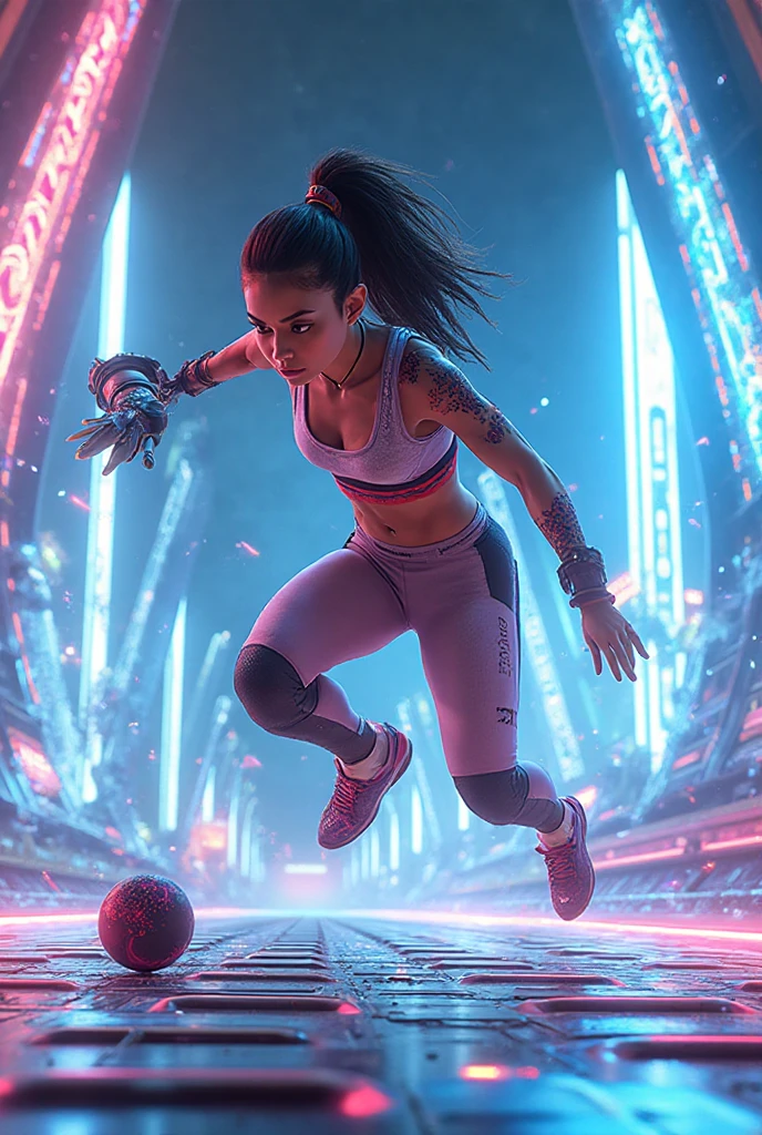 Isabel in the spike cross game - SeaArt AI