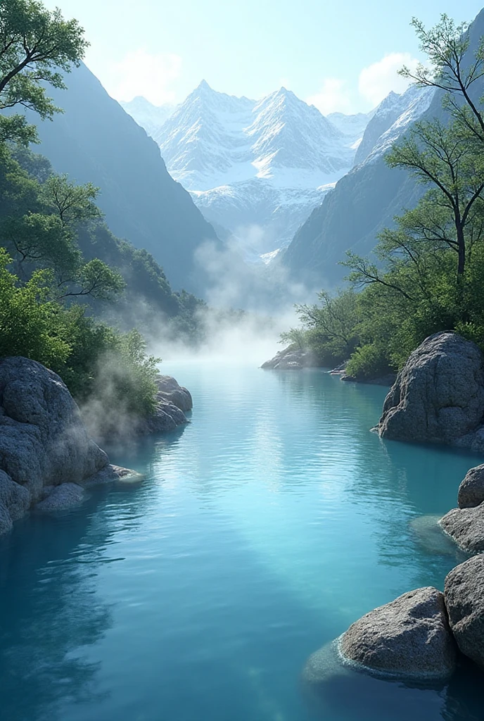 Hot spring without anyone - SeaArt AI