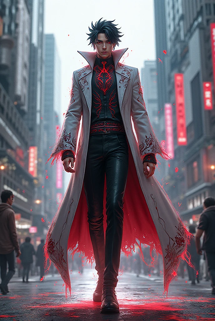 Gojo walking on the street - SeaArt AI