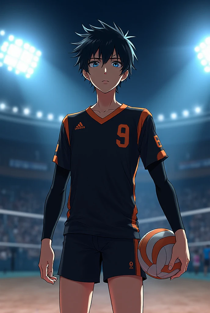 Tobio Kageyama from Haikyuu!!, tall athletic body, short messy black ...