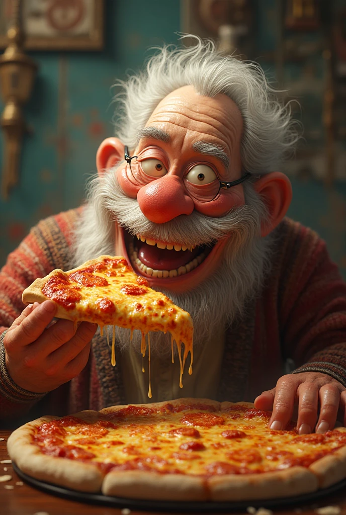 An Ultra-Realistic, version of Uncle Grandpa eating a delicious piece ...