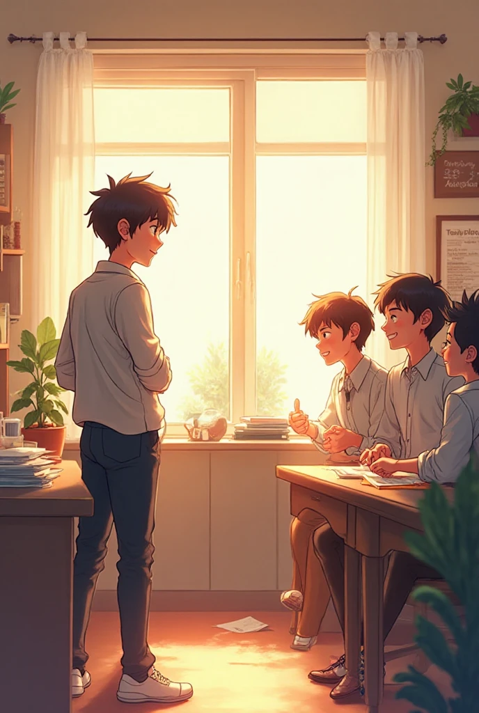 Anime office, same teenager character reminding about a forgotten file ...