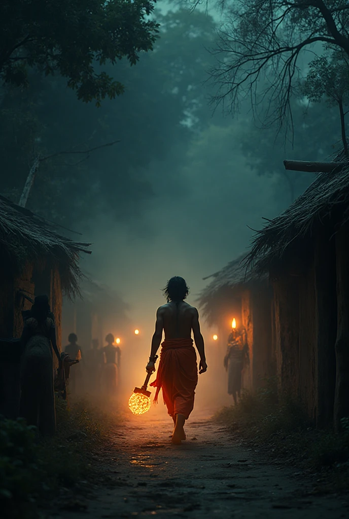 Start: Simple Indian village at night, villagers scared of evil forces ...