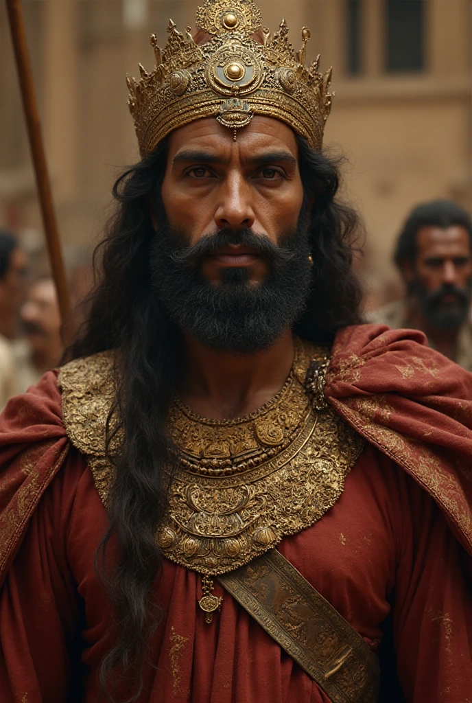 The king Asuero da un gran banquete en Susa. During the party - SeaArt AI