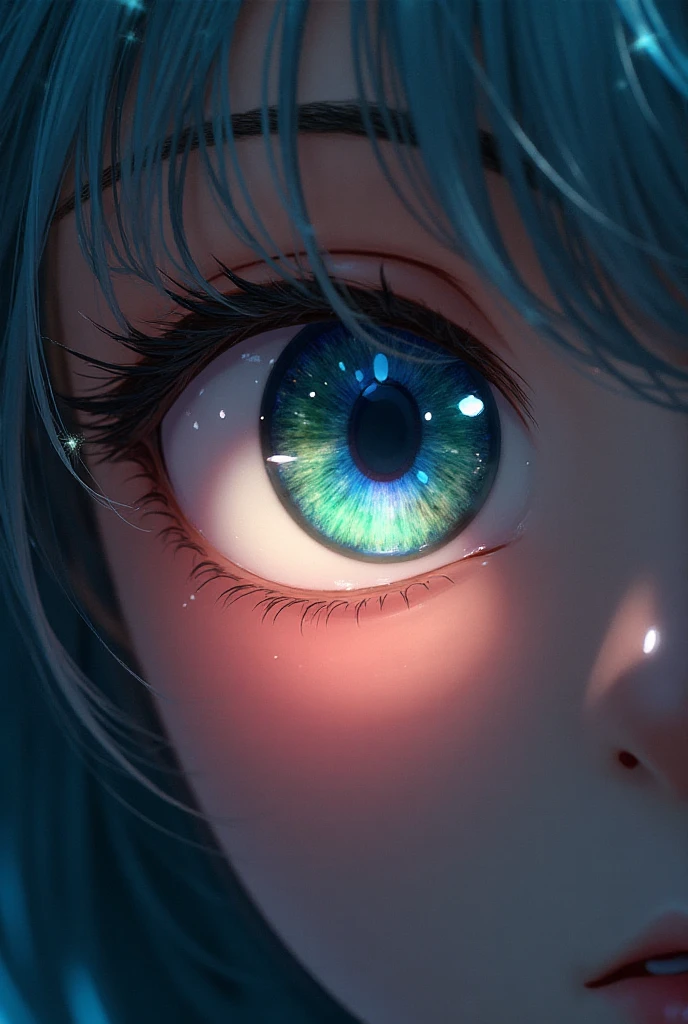A stunningly realistic close-up portrait of a woman with heterochromatic pupils - SeaArt AI