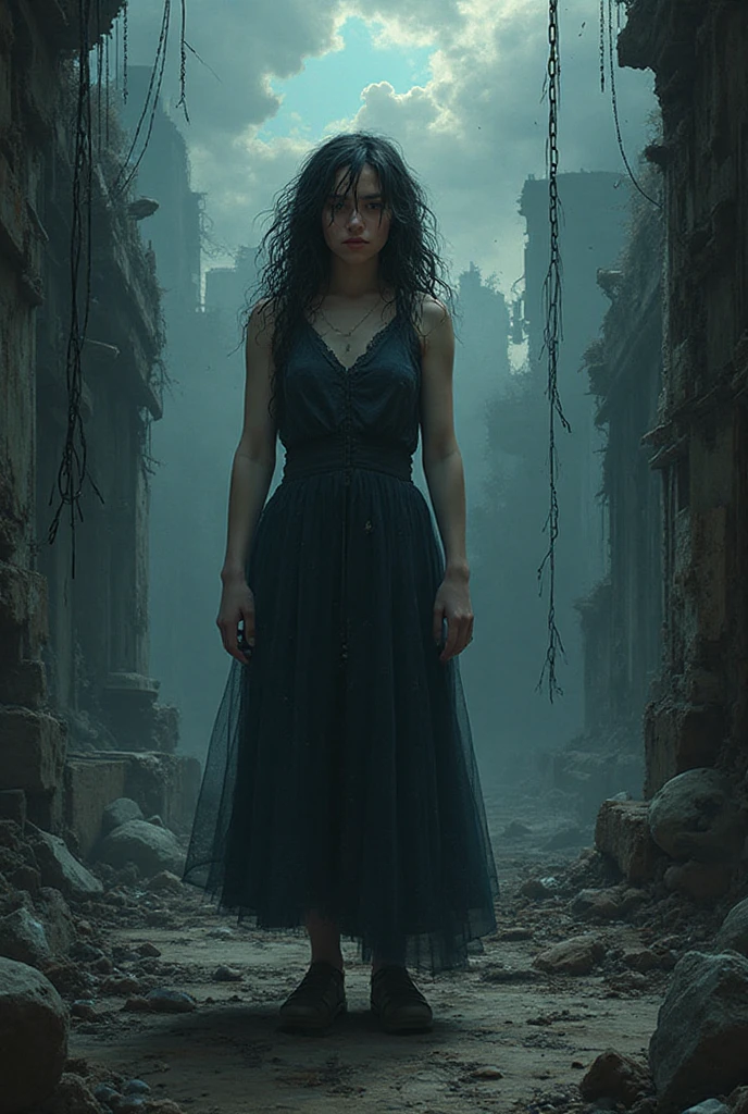 "Créer un portrait hyper-réaliste d'une jeune femme debout dans un ...