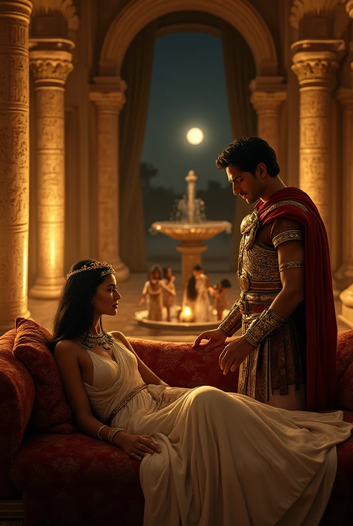 "A hyper-realistic cinematic scene of Cleopatra and Mark Antony in an ...