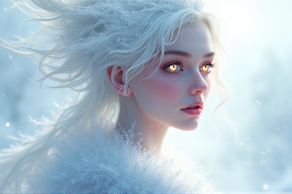 Ethereal winter spirit, concept art, by Artgerm and Loish. She is made of swirli - SeaArt AI