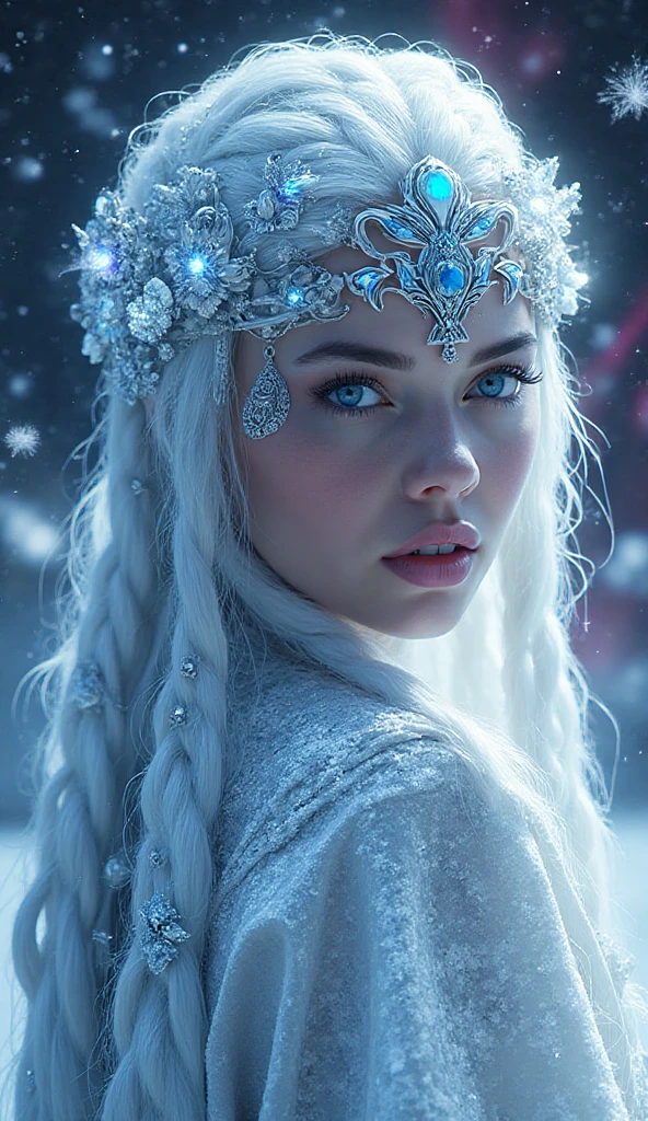 A mystical, beautiful ice sorceress