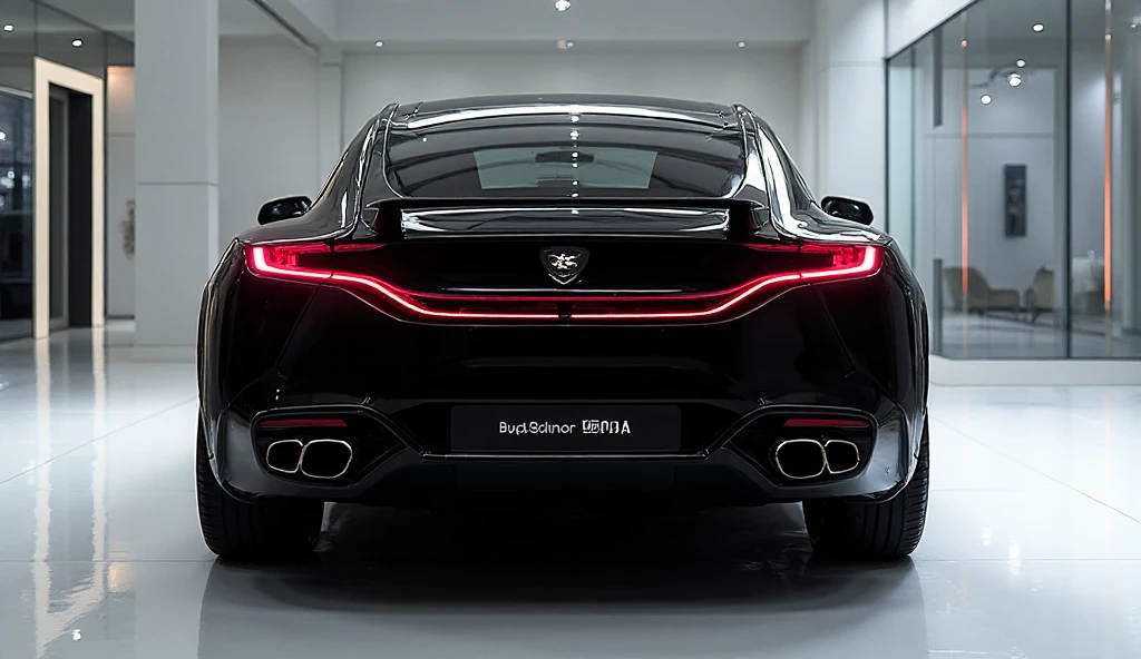 Back view of (black) shine clour Modren(2026BYD Dolphin EV USA - SeaArt AI