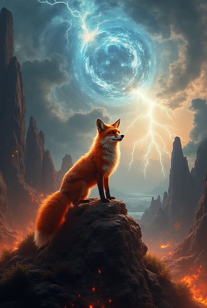 Above fox i want to see the earth, stone,fire and lightning effects ...