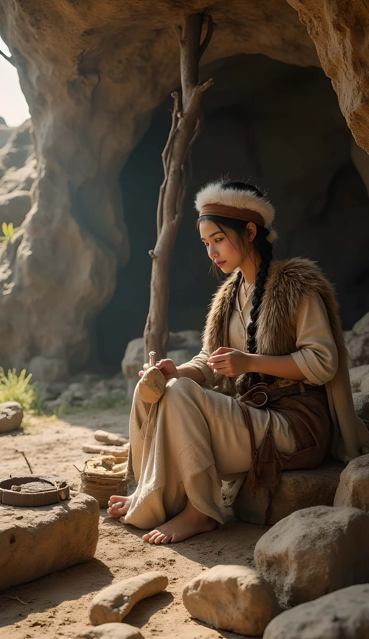 Ancient prehistoric age era, Stone age era, ((Realistic cinematography ...