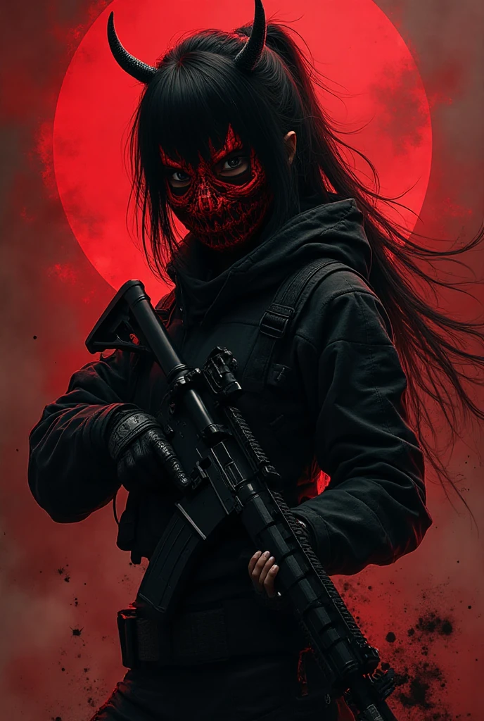 Create a cool 4K wallpaper for me in red and black. The wallpaper ...