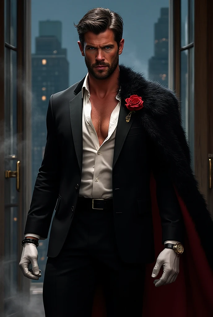 Realistic, Chris Hemsworth, Sweating, Muscular, Short Beard, Male ...