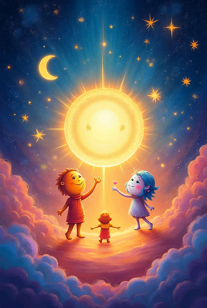 The fourth day of creation: the sun, the moon and the stars, colors for ...