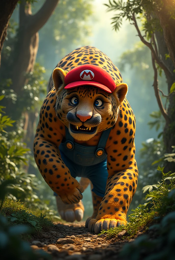 Mario disguised as a jaguar - SeaArt AI