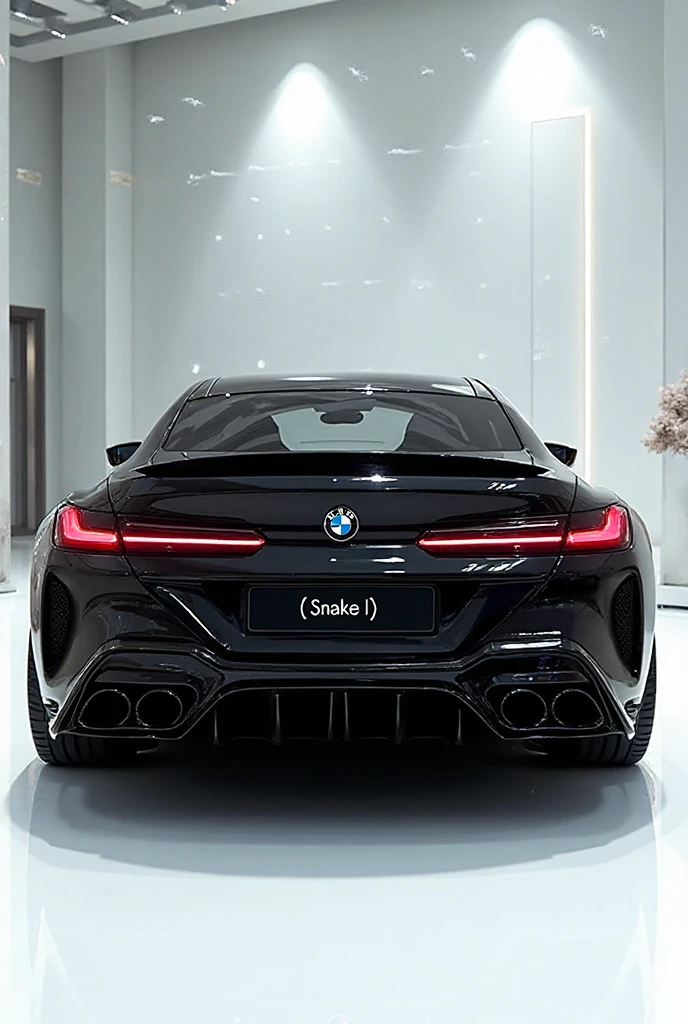 An ultra-realistic ( back bumper ) view photo of a modern 2035 BMW M9 ...