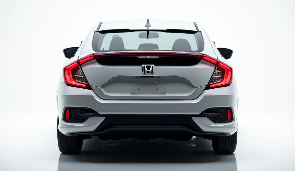 A Honda Civic rear view, displayed in a modern showroom setting with a ...
