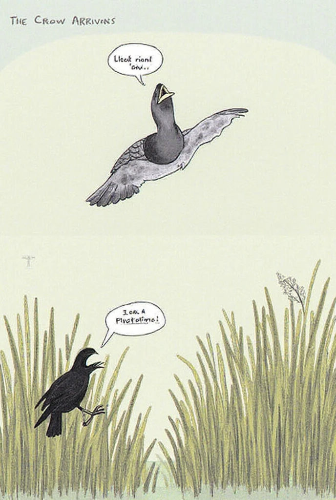 Scene 2: The Crow Arrives Visual: A black crow descends from the sky ...