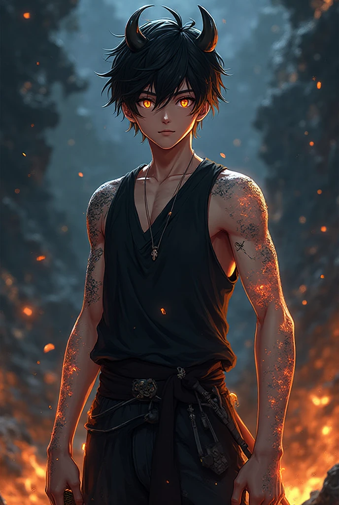 Teenage buff anime male around 16–17 years old, standing confidently ...