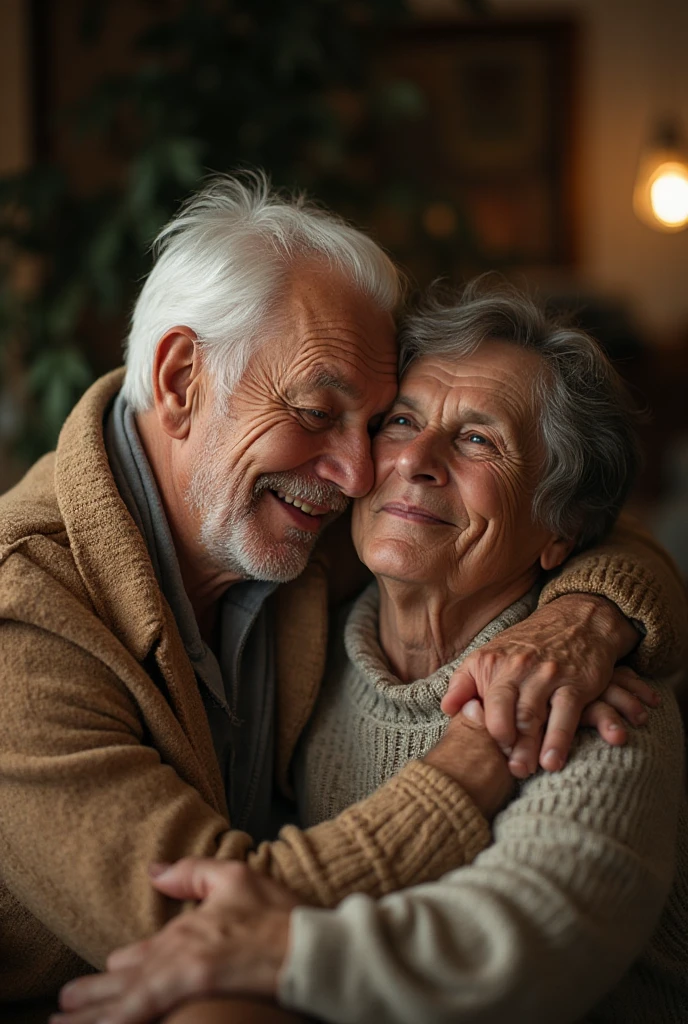 Cozy and warm photo embracing my father, emotional moment, intimate ...