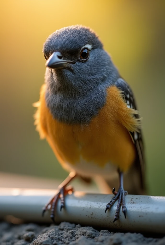 A mesmerizing close-up portrait of a gorgeous little bird illuminated ...