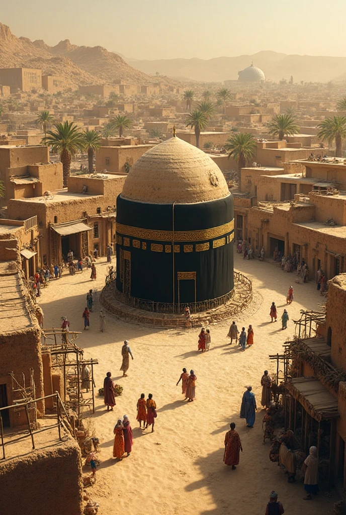 A historically accurate scene of ancient Mecca during early Islamic ...
