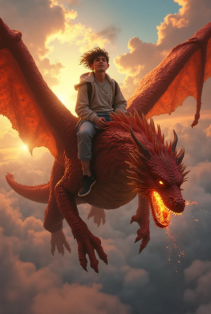 Rapper Jack Harlow riding a dragon - SeaArt AI