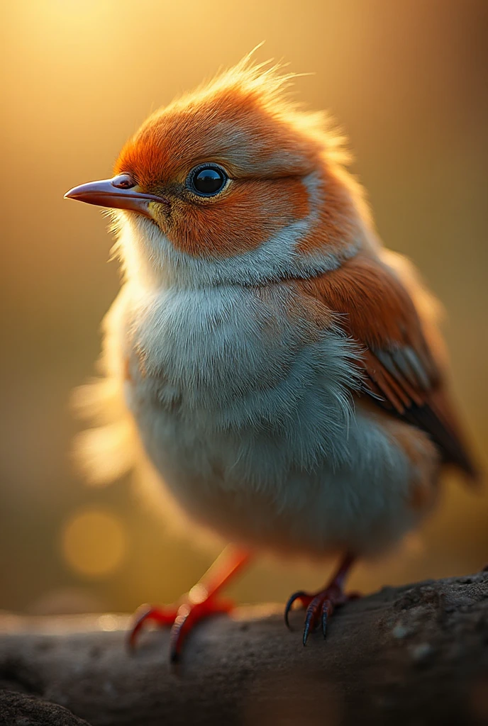 A mesmerizing close-up portrait of a gorgeous little bird illuminated ...