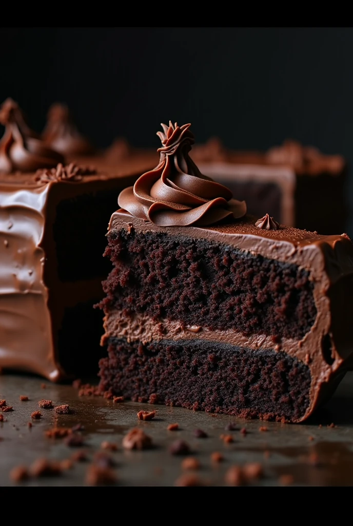 Cinematic film still chocolate, chocolate cake, dark background - SeaArt AI