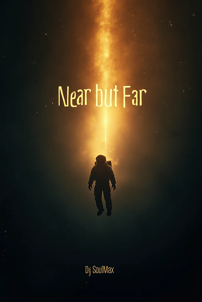 Cinematic space scene, inspired by Interstellar. A lone astronaut ...