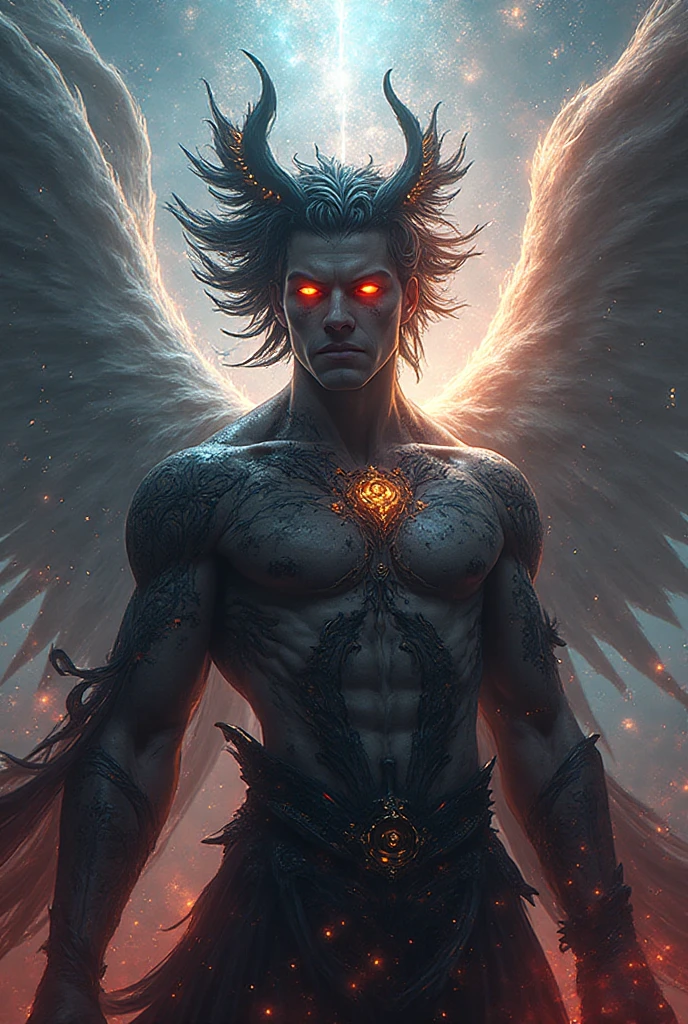 Anime, man, half god, half demon - SeaArt AI