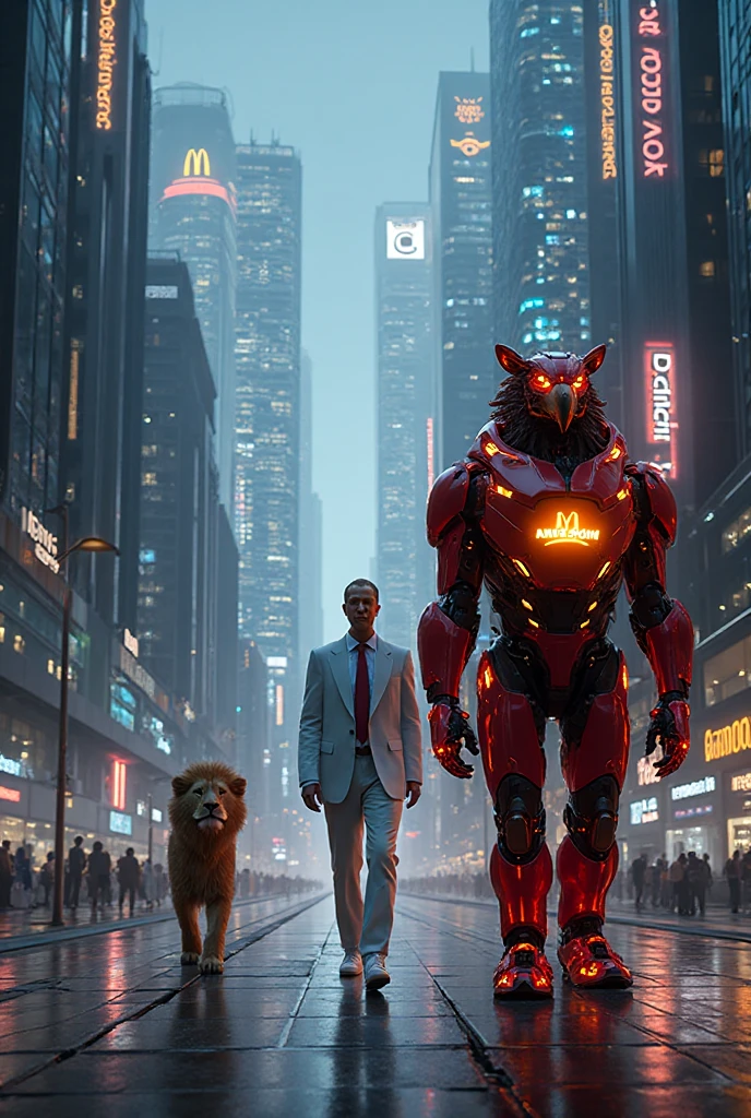 Brand's Power Prompts Apple - Tim Cook A futuristic city street lined ...