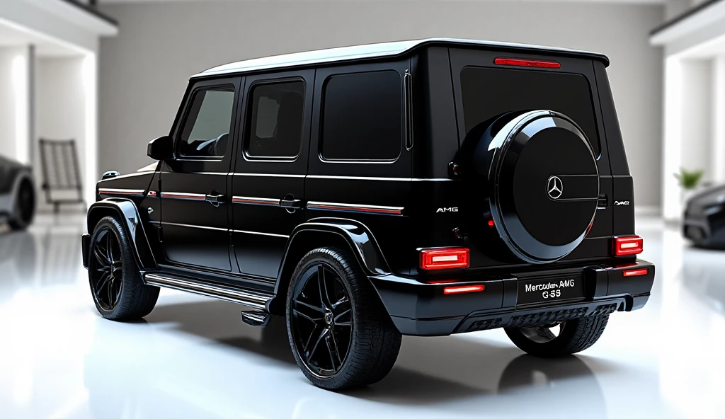 Create an ultra-detailed 3D render back left side view, of a modern ...