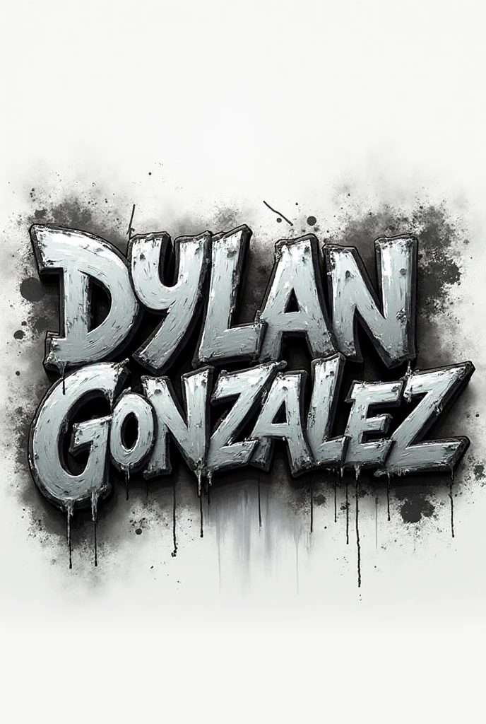 In graffiti type letter "Dylan Gonzalez" en color gris - SeaArt AI