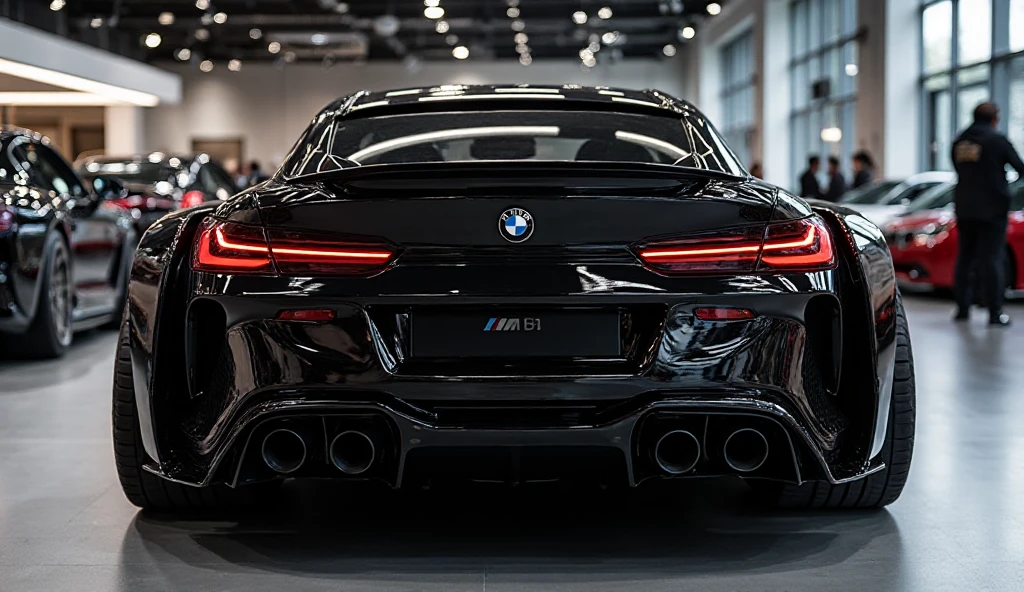 Design back bumper view of a ultra luxurious 2026 BMW M9 with a ...