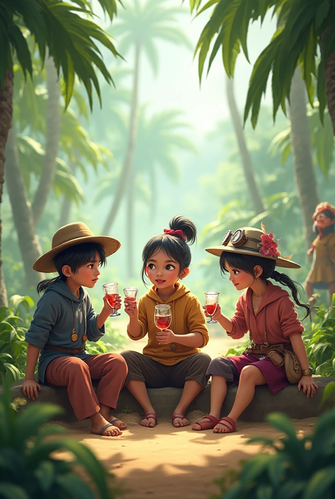 Three MLBB heroes, Chou and Badang with another Chou, are sitting ...