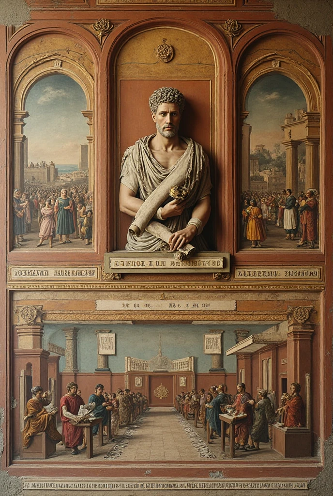 Allegorical “legacy of Emperor Marcellus” scene in an antique Late ...