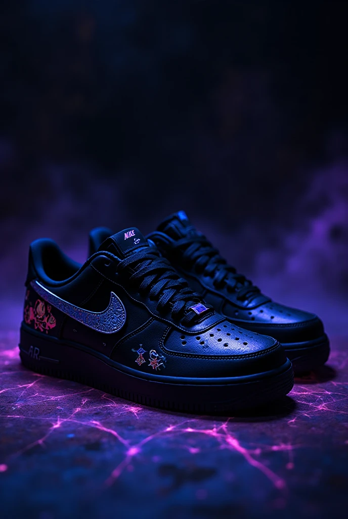 Une paire de sneakers Nike Air Force 1 édition spéciale Solo Leveling ...